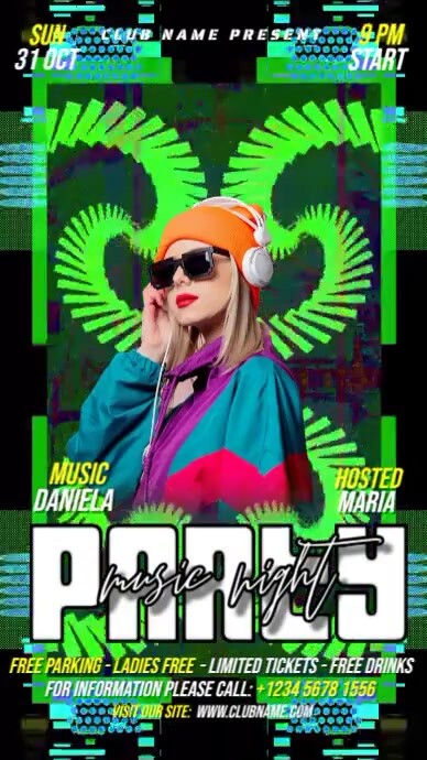 Music Night Party Video Template | PosterMyWall