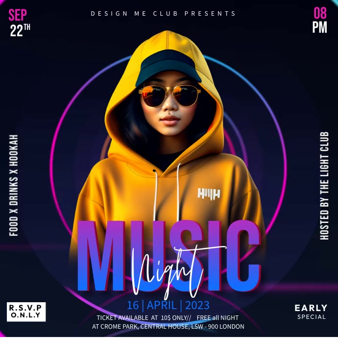 Music Night Party Video Template | PosterMyWall