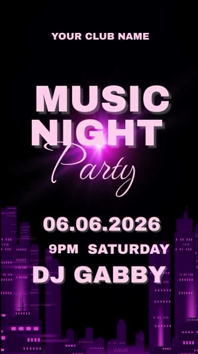 Music Night Party Video Template | PosterMyWall