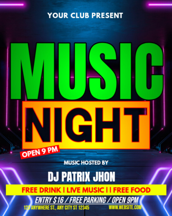 Music night post Template | PosterMyWall