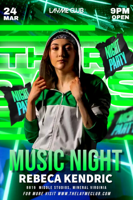 Plantilla de Cartel Nocturno de Música | PosterMyWall