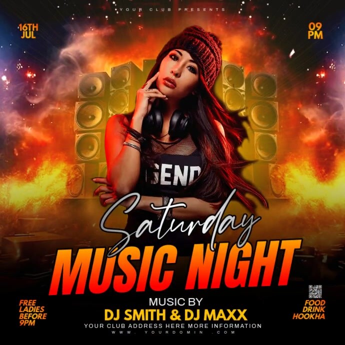 Music night Saturday Template | PosterMyWall