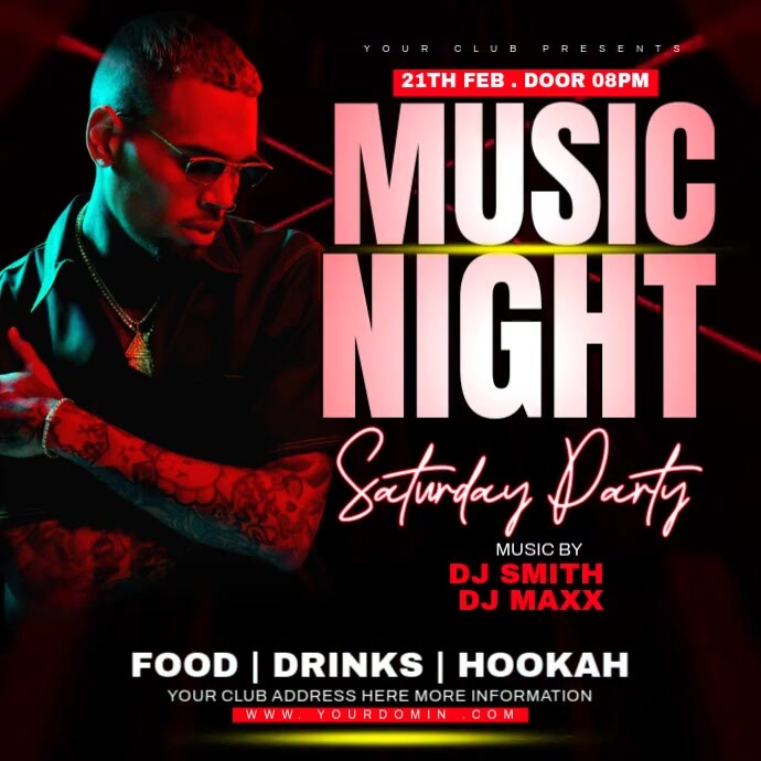 Copy of Music night Saturday party | PosterMyWall