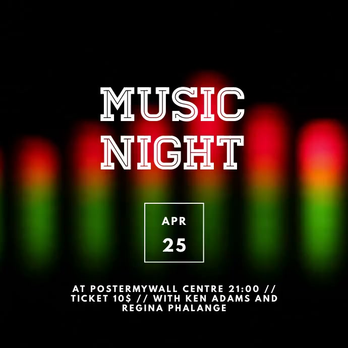 Music night Video Advertising template for in | PosterMyWall