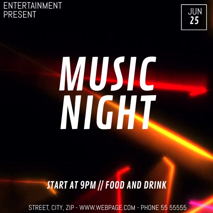 Copy of Music night video flyer template | PosterMyWall