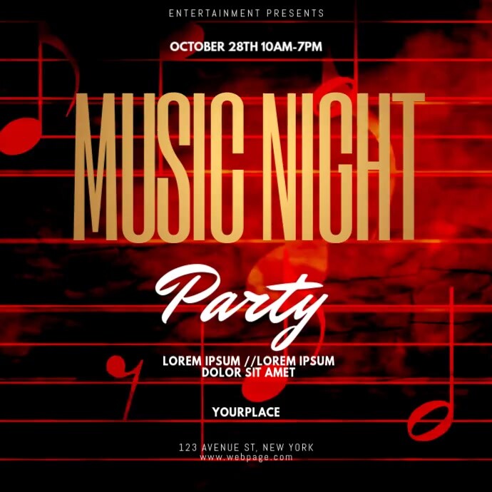 Music Night Video Promotion template (4) | PosterMyWall