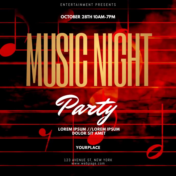 Music Night Video Promotion template | PosterMyWall