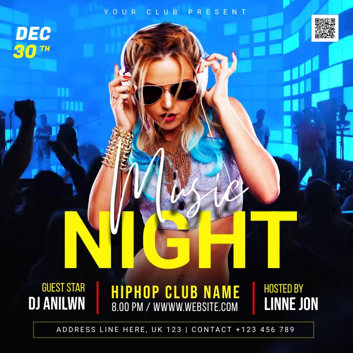 Music Night Video template | PosterMyWall