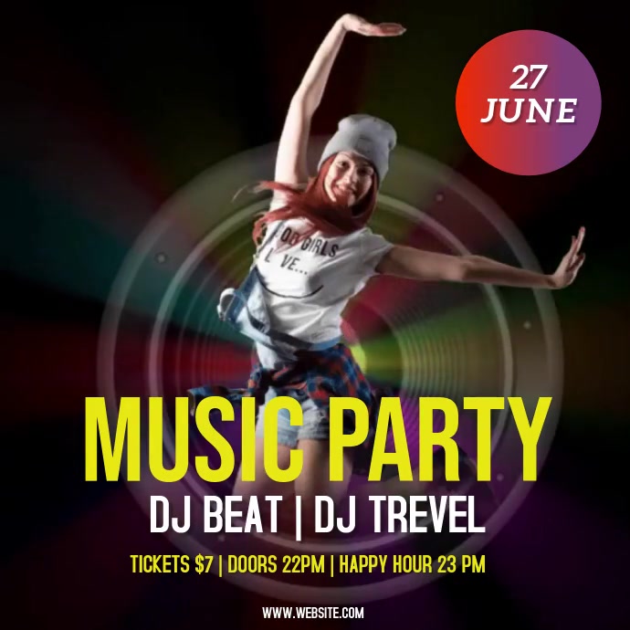 MUSIC PARTY AD ADS ADVERT SOCIAL MEDIA Template | PosterMyWall