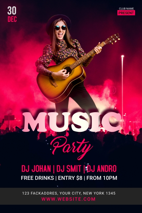 Music Party Banner Template | PosterMyWall