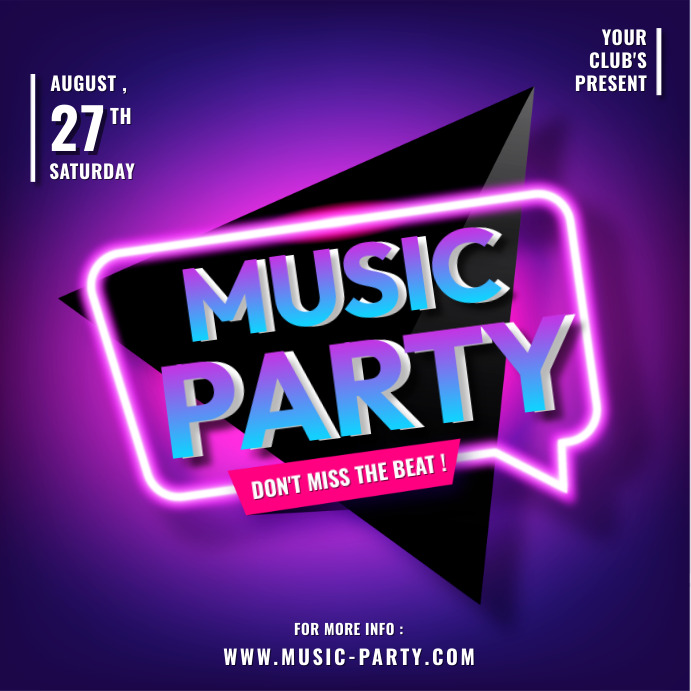 MUSIC PARTY Template | PosterMyWall