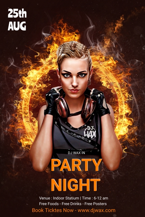 music party event poster design dj wax Template | PosterMyWall