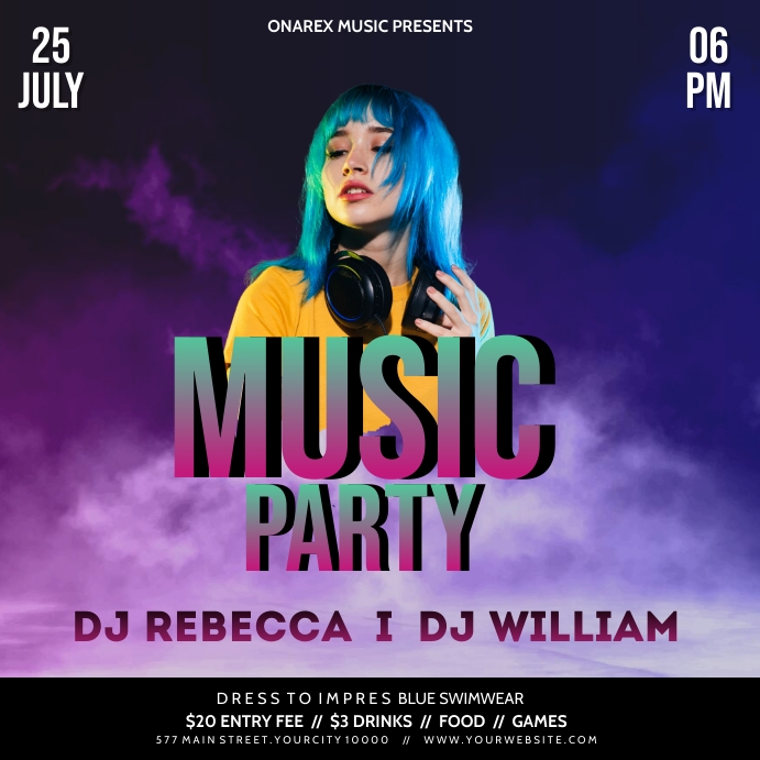 Music Party Event Template | PosterMyWall