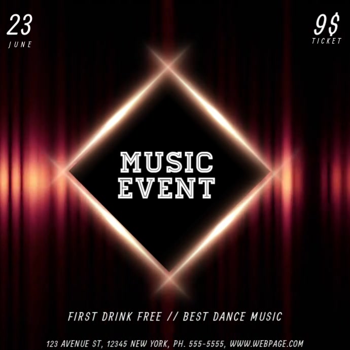 music party event video advertising template | PosterMyWall