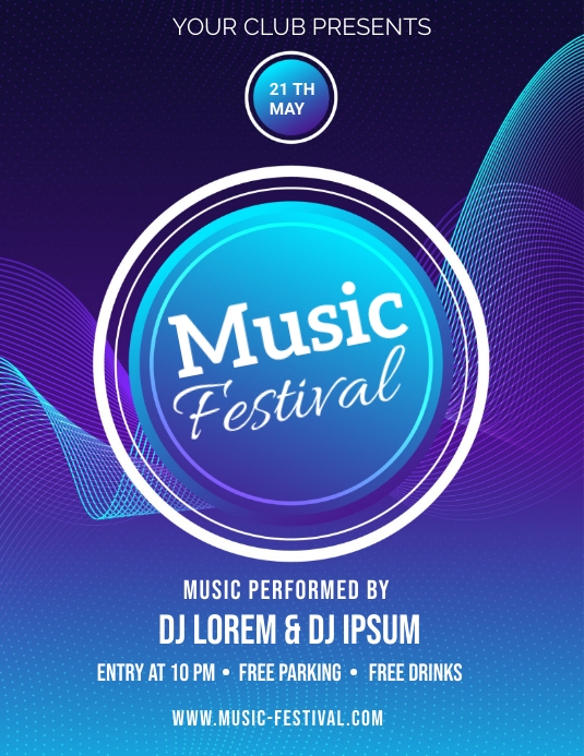 MUSIC PARTY FLAYER TEMPLATE | PosterMyWall