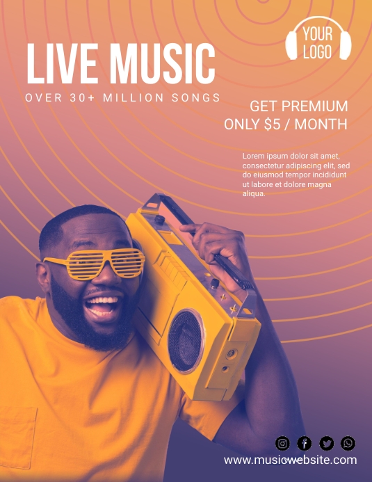 MUSIC PARTY FLAYER TEMPLATE | PosterMyWall