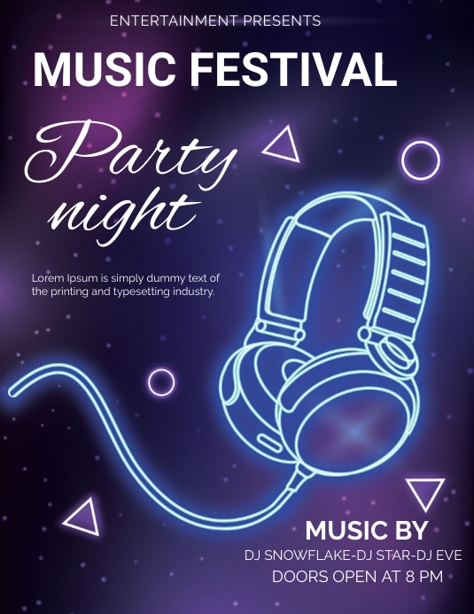 De Plantilla de Flayer de Fiesta de Música | PosterMyWall