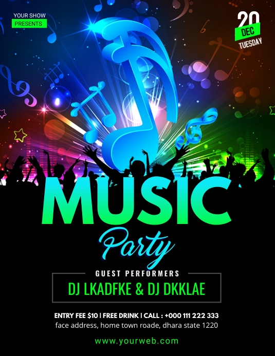 Music Party flyer Template | PosterMyWall