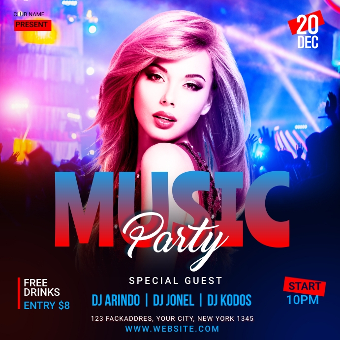 Music Party instagram post Template | PosterMyWall