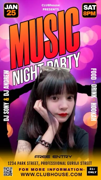 MUSIC party instagram square ad party Template | PosterMyWall
