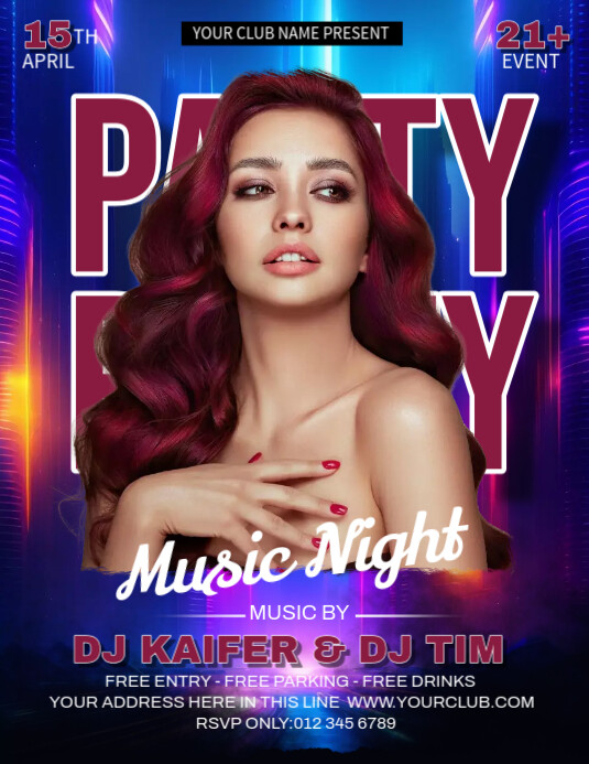 Music Party Night Template | PosterMyWall