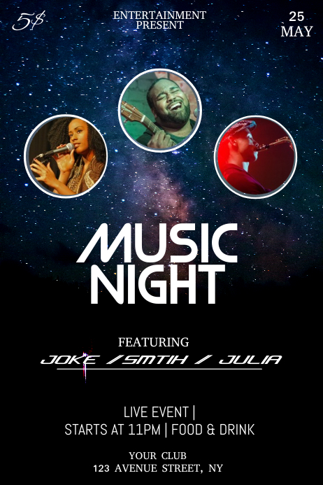 Brosur Templat Pesta Malam Musik | PosterMyWall