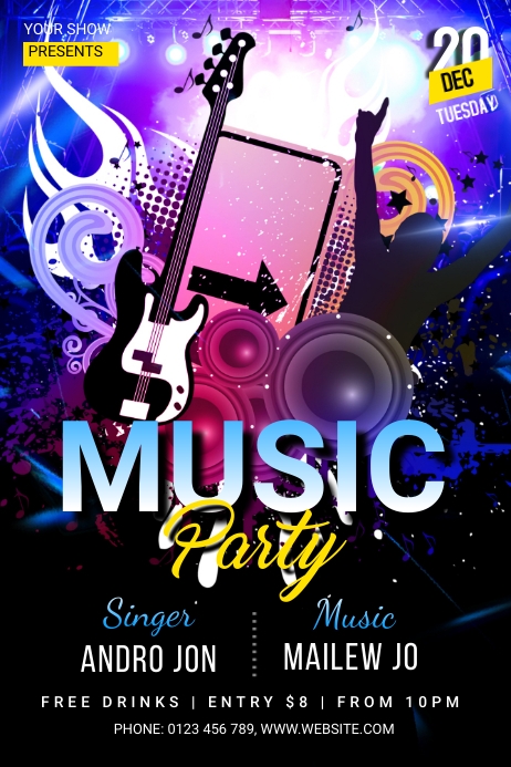 Music Party Poster Template | PosterMyWall