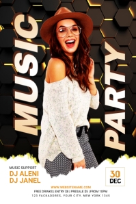 night party music poster design Template | PosterMyWall