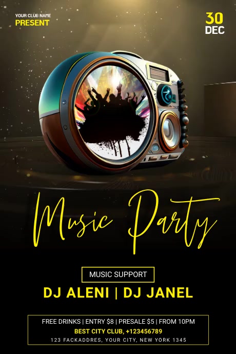 Music Party poster Template | PosterMyWall