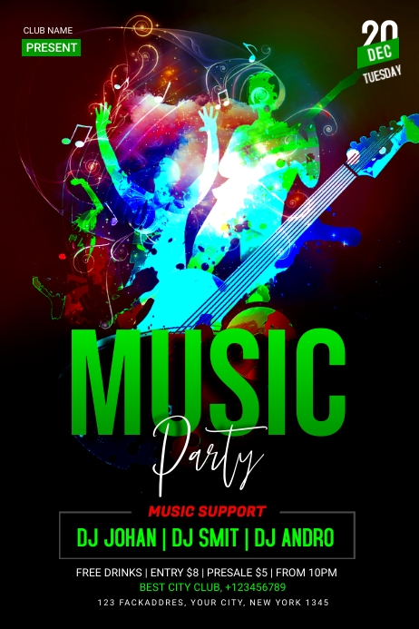 Music Party Poster Template | PosterMyWall