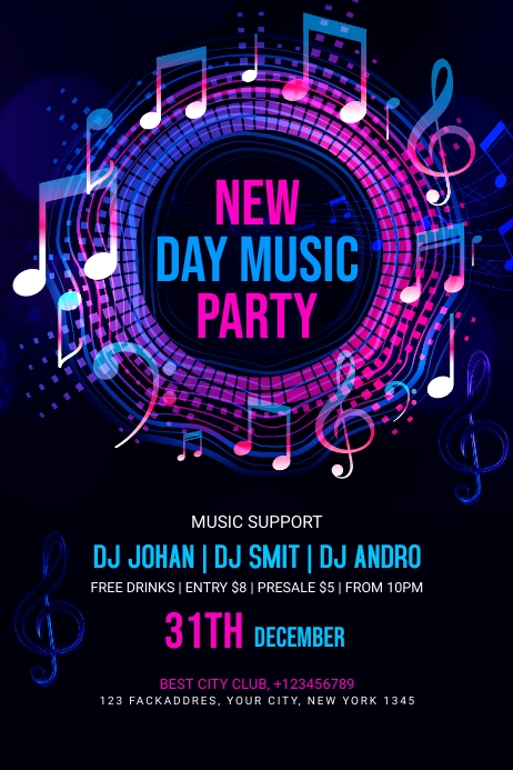 Music Party Poster Template | PosterMyWall