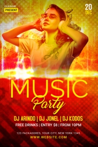 DJ Music Party Poster Template | PosterMyWall