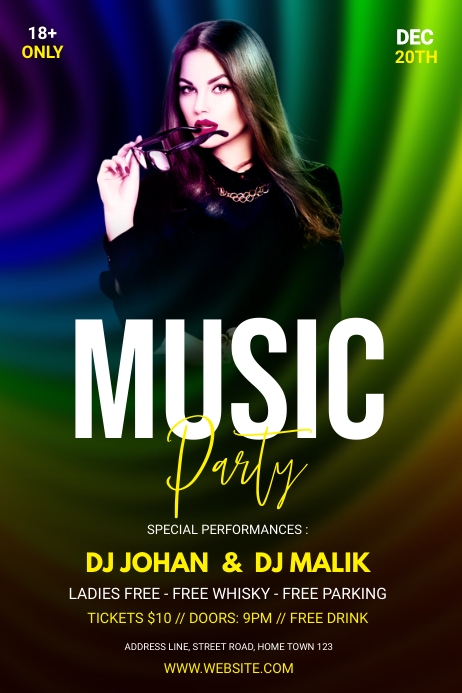 Music party Poster Template | PosterMyWall