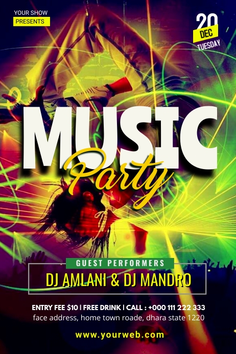 Music Party Poster Template | PosterMyWall