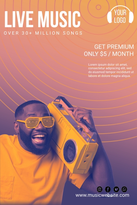 MUSIC PARTY POSTER TEMPLATE | PosterMyWall