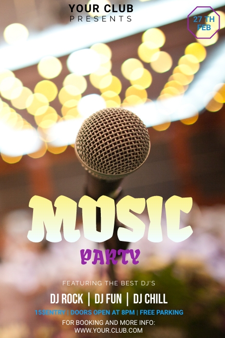 MUSIC PARTY POSTER TEMPLATE | PosterMyWall