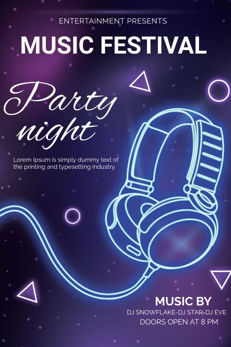MUSIC PARTY POSTER TEMPLATE | PosterMyWall