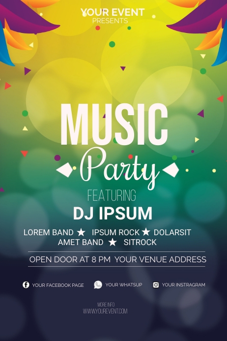 MUSIC PARTY POSTER TEMPLATE | PosterMyWall