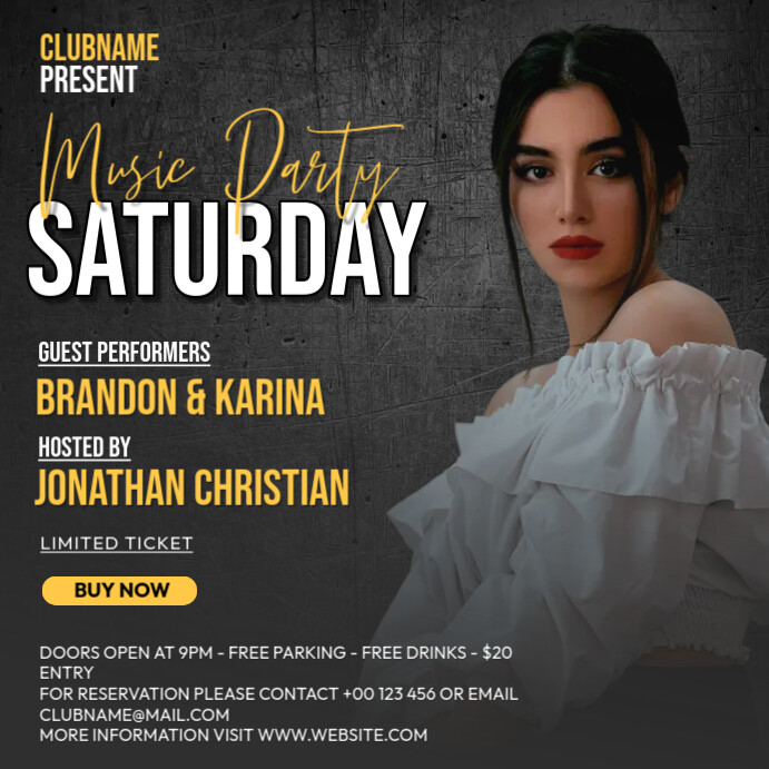 Music Party Saturday Template | PosterMyWall