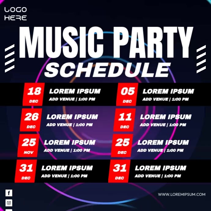 Copy of Music Party Schedule | PosterMyWall