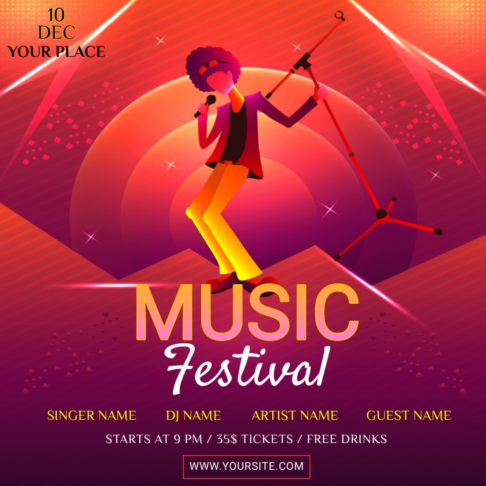 MUSIC PARTY TEMPLATE | PosterMyWall