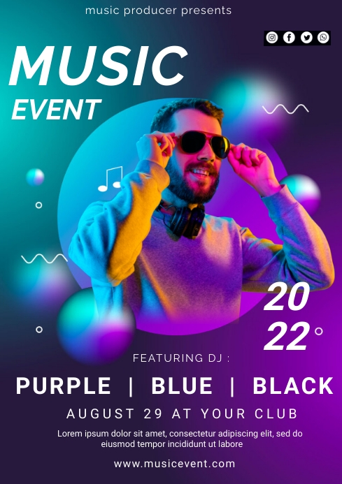 MUSIC PARTY TEMPLATE | PosterMyWall