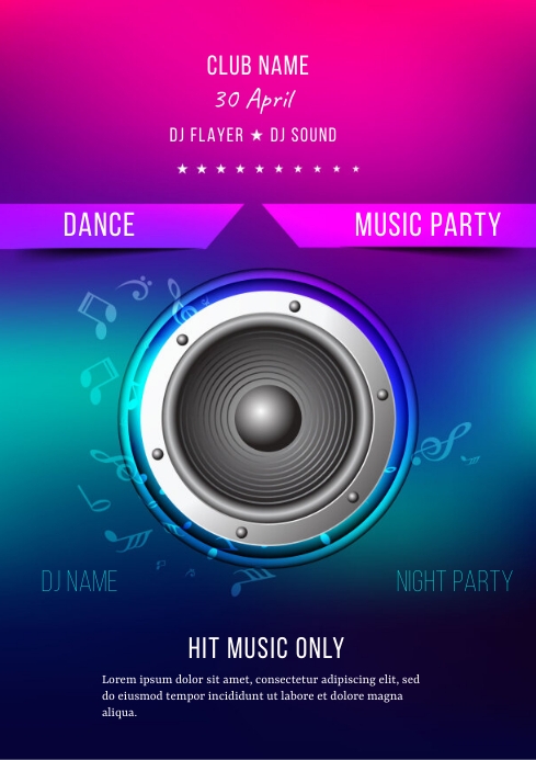 MUSIC PARTY TEMPLATE | PosterMyWall