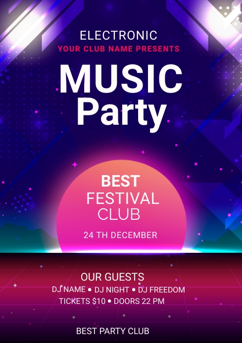 MUSIC PARTY TEMPLATE | PosterMyWall