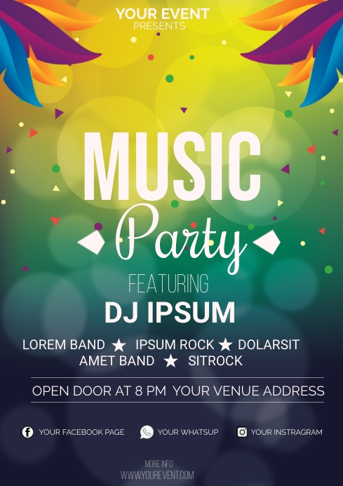 MUSIC PARTY TEMPLATE | PosterMyWall