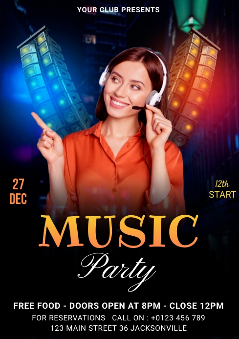 MUSIC PARTY TEMPLATE | PosterMyWall