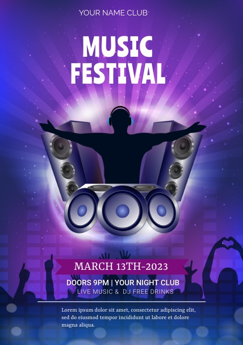 MUSIC PARTY TEMPLATE | PosterMyWall