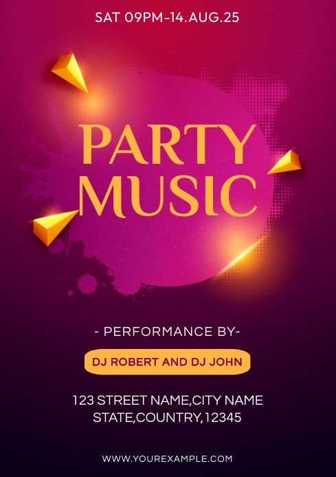 MUSIC PARTY TEMPLATE | PosterMyWall