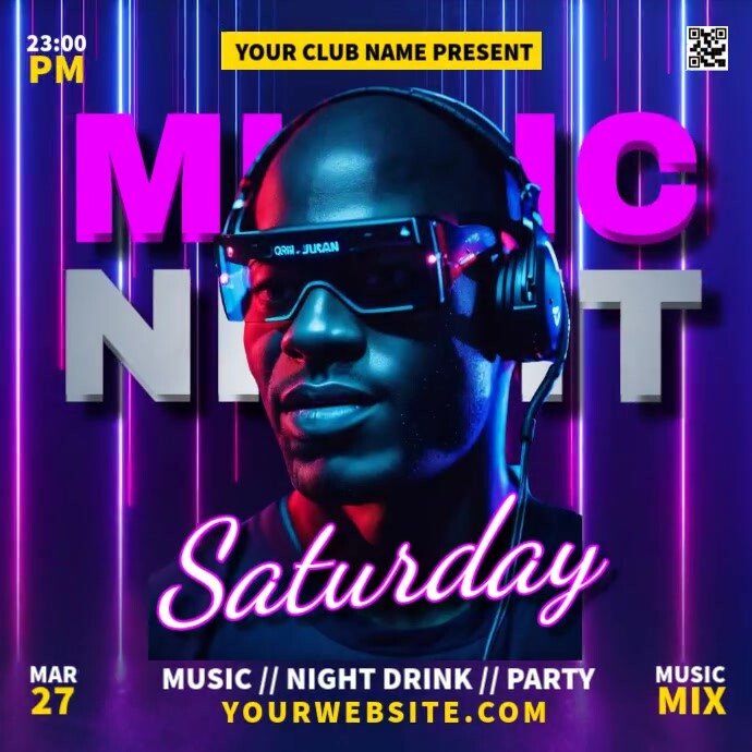 Music Party Video Template | PosterMyWall