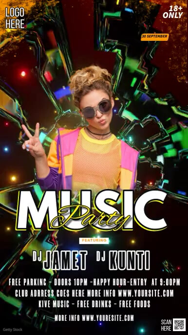 Music Party Video Template | PosterMyWall